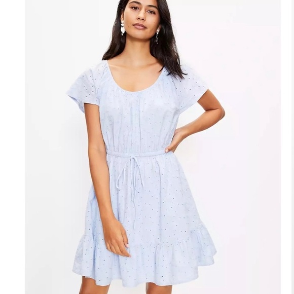 LOFT | Dresses | Loft Nwt Loft Beach Eyelet Tiered Flounce Dress | Poshmark